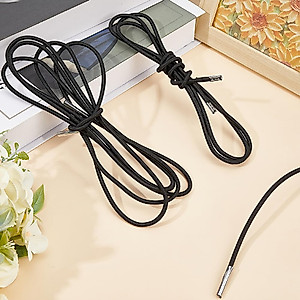 GORGECRAFT 4 Pack Upgraded Black Gravity Chair Replacement Cord Elastic Zero Gravity Patio Recliner Replacement Laces Webbing Bungee Repair Cords for Antigravity Garden Lawn Chair Outdoor Sun Loungers