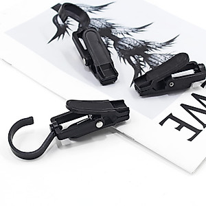 BokWin 20PCS Super Strong Plastic Swivel Hanging Hooks Home Travel Swivel Hanging Laundry Hooks Clip, Windproof Clip, 4.13inch, Black