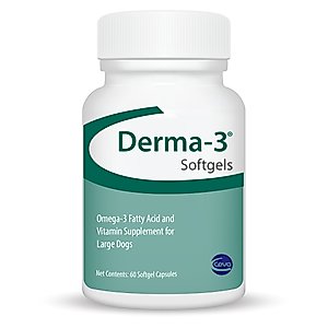 Ceva Derma-3 Softgels, Omega-3 Fatty Acid & Vitamin Supplement for Large Dogs (60 Count)