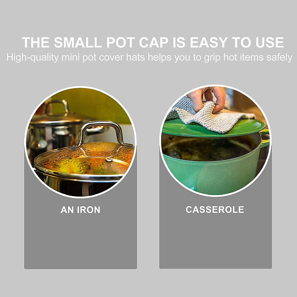 2PCS pot hat Heat- insulated Pot Caps Triangle Pot Caps Pot Cover Handle Caps Pot Cover Handle Covers household gloves small oven mitts silicone oven mitt mittens casserole cotton