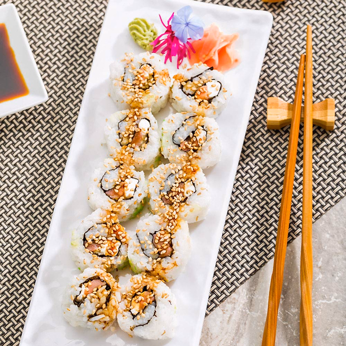 Restaurantware Voga 10.5 x 4.4 Inch Rectangle Serving Plates 2 Break-Resistant Sushi Platters - Dishwashable Elegant Plates For Appetizers Entrees or Desserts White Melamine Restaurant Plates