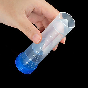 50ml Plastic Centrifuge Tubes with Screw Cap, CertBuy 50 Pack Self-Standing Plastic 50ml Test Tube Polypropylene Conical Tubes with Cap, Graduated Marks