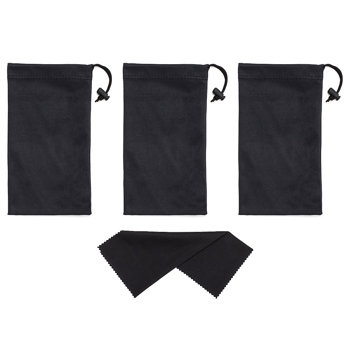 Mamlyn Set of 3 Microfiber Soft Sunglasses Pouches, With Drawstring Closure