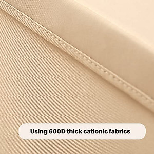 Clothes Storage 2 Pack, Storage Bins with Lids & Clear Window, Large Capacity Closet Organizer, Fabric Storage Containers for Clothing, Blanket, Comforter (M(17.7x11.8x9.8") for 15-20 T-shirts, Beige-1)