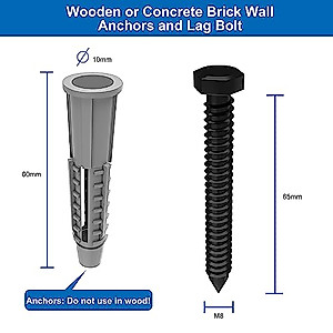 FORGING MOUNT Universal Wall Mounting Hardware Kits Screws Includes M5 M6 Screws, Washers, Allen Key, Lag Bolts and Concrete Wall Anchors, Compatible for Most Flat/Curved TV/Monitor Mount