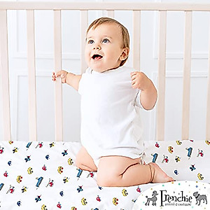 Frenchie Mini Couture, Cars, Boats, Planes Single Pack Fitted Crib Sheet – 100% Cotton, 28 x 52 x 8in