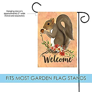 Toland Home Garden 1112296 Squirrel Welcome 12.5 x 18 Inch Decorative, (12.5" x 18"), Double Sided Garden Flag