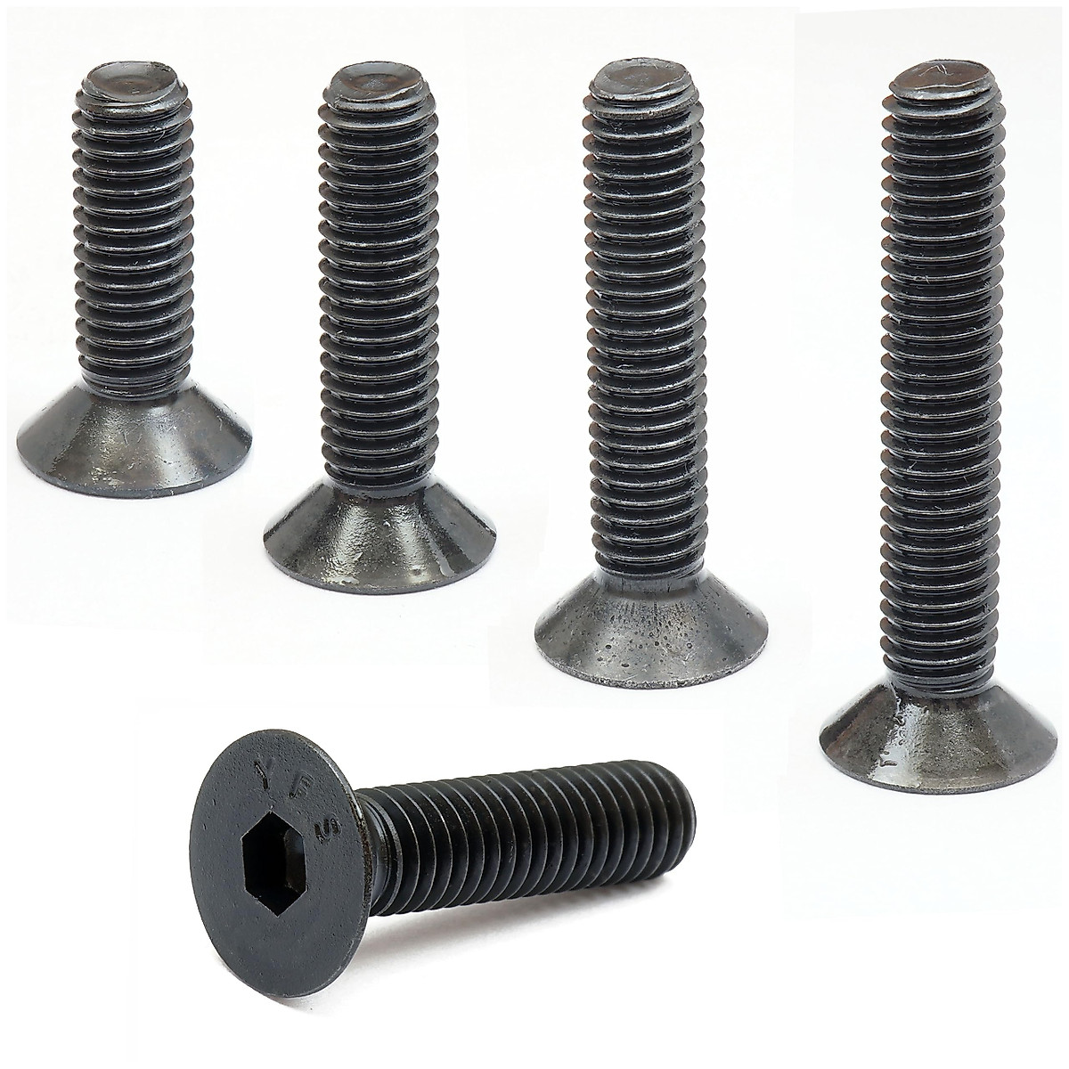 MonsterBolts - #5-40 x 3/4" Flat Head Socket Cap Screws, ASTM F8356, Alloy Steel, Black Oxide, 10 Pack