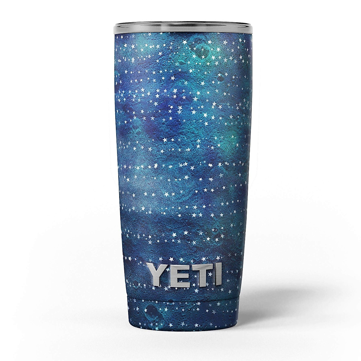 Design Skinz The Grungy Blue Green Stars Surface - Skin Decal Vinyl Wrap Kit Compatible with The Yeti Rambler Cooler Tumbler Cups