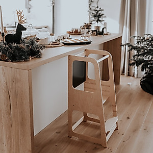 Montessori Observation Tower, Montessori Tower, Kitchen Tower with Chalkboard (Wood/Lacquered)