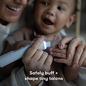 Frida Baby Electric Nail Trimmer, Safe & Easy Electric Nail File, Baby Nail Clipper & Nail Trimmer Kit for Newborn, Toddler, or Children Fingernails & Toenails, 4 Buffer Pads, LED Light, Storage Case