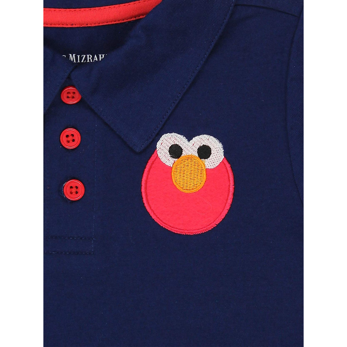 Isaac Mizrahi Loves Sesame Street Gang Elmo Baby Toddler Polo Collared Shirt (2T, Navy)