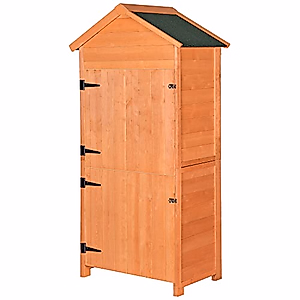 Lifeand 6.2ft×2.6ft Outdoor Storage Shed,Wooden Garden Storage Cabinet,Waterproof Tool Organizer with Lockable Doors for Garden, Backyard, Patio, Lawn, Meadow, Farmland