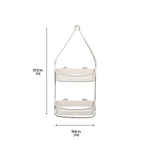 Bath Bliss 2 Way Convertible Bathroom Shower Caddy | Adjustable Mounting Arms | Loofah & Razor Hooks | Storage & Organization | Rust Resistant | Large and Small Bottles | Cashmere