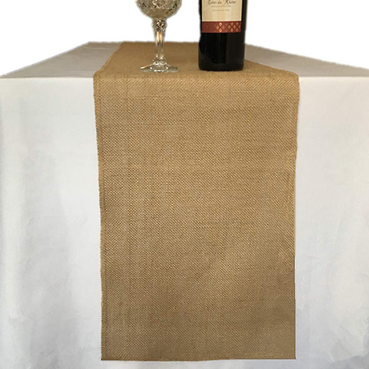 100% Natural Jute Burlap Table Runner 12" X108''- Rustic Wedding Party Decoration Table Runner Decoration - Dining Table Runner Roll - Kitchen Table Runner - Baby Shower Reception Jute Table Runner