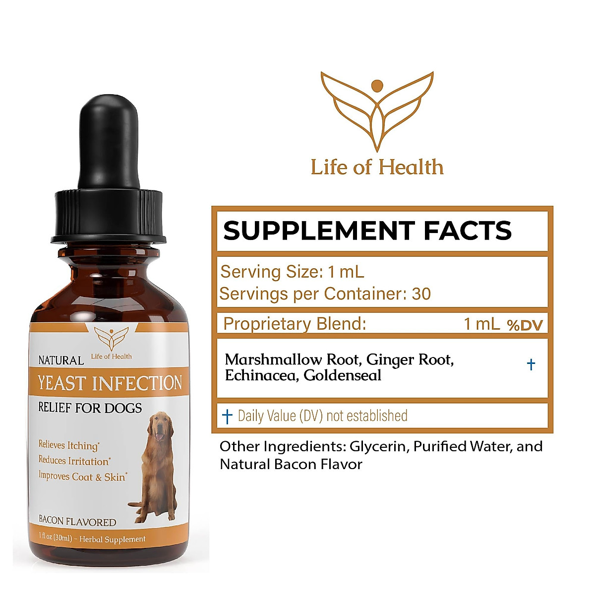 Natural Yeast Infection Treatment for Dogs | Supports Healthy Itch Relief, Inflammation Relief, Allergy Relief & More | Dog Yeast Ear Infection Treatment | Dog Itch Relief | Dog Allergy Relief