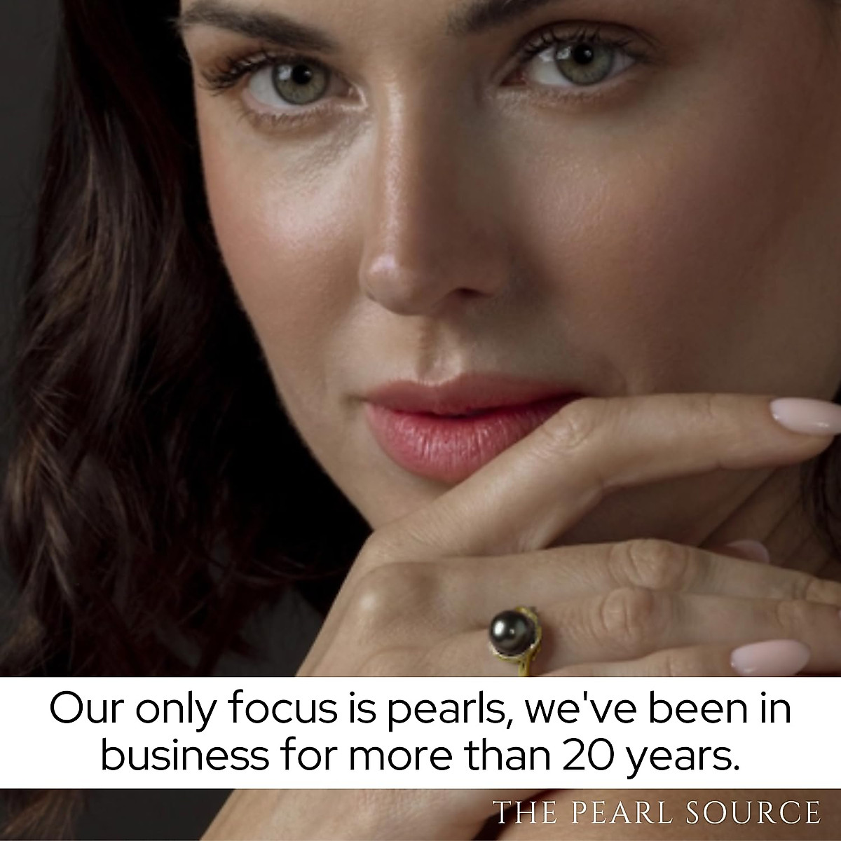 The Pearl Source 14K Gold 10-11mm Round Genuine Black Tahitian South Sea Cultured Pearl & Diamond Ruby Ring for Women