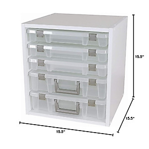 ArtBin 6855SC Super Satchel Cube - 15.5 x 16.75 x 15.625 in. Arts and Crafts Supply Storage with Pre-Drilled Holes, 6 Rail Set, Customizable, White
