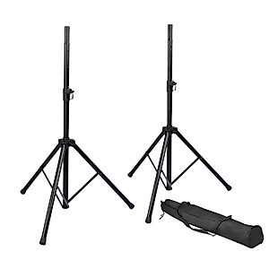 Rok-It Adjustable Speaker Stand Set with Carry Bag and Dual Diameter tube for Both 35mm and 38mm Speaker Mounts; (RI-SPKRSTDSET)