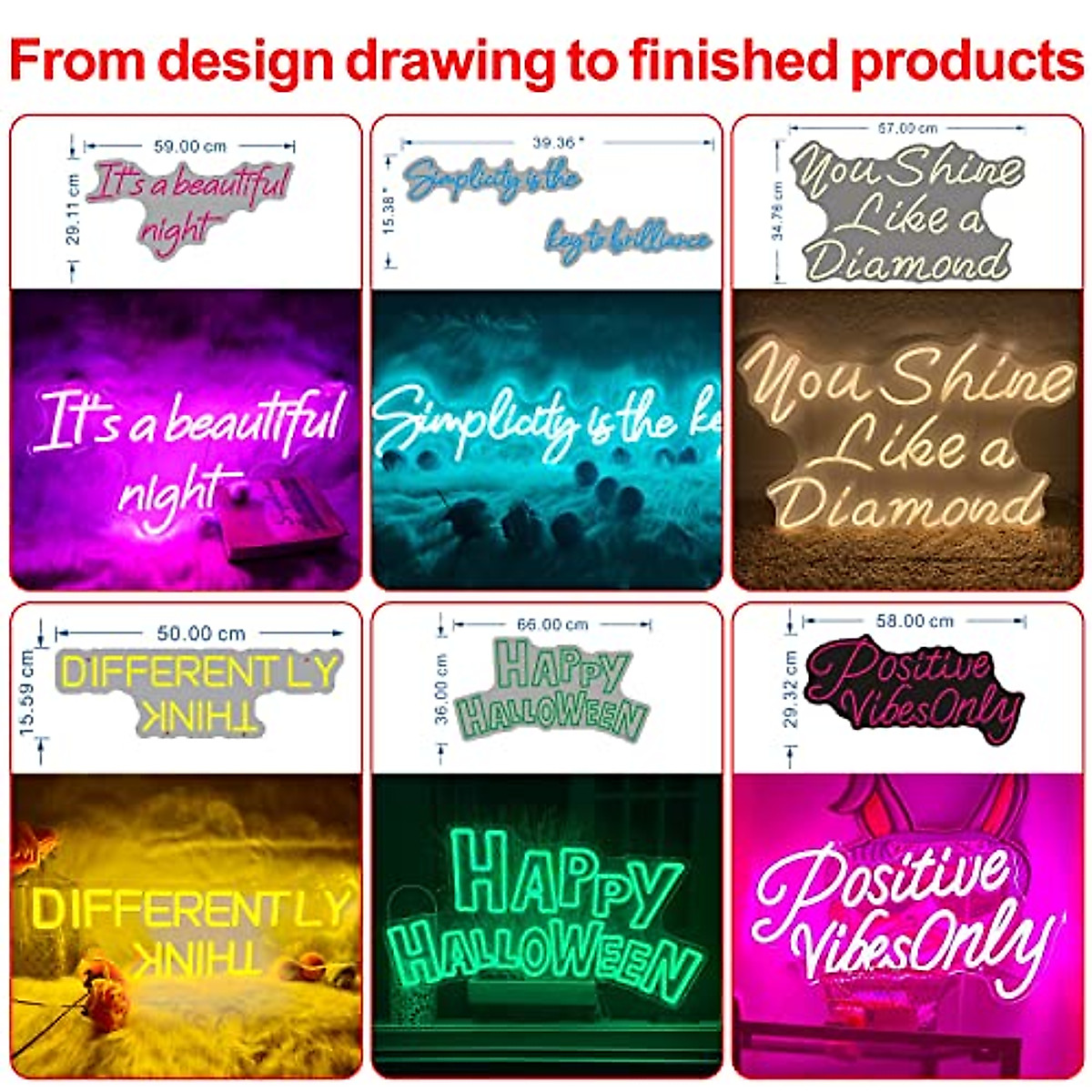 Custom Neon Sign Customizable, Yeeficent Custom LED Sign for Wall Decor, Personalized Neon Signs for Nail Salon Wedding Birthday Party Bedroom Bar Shop Name Logo (Optional 13" To 60")