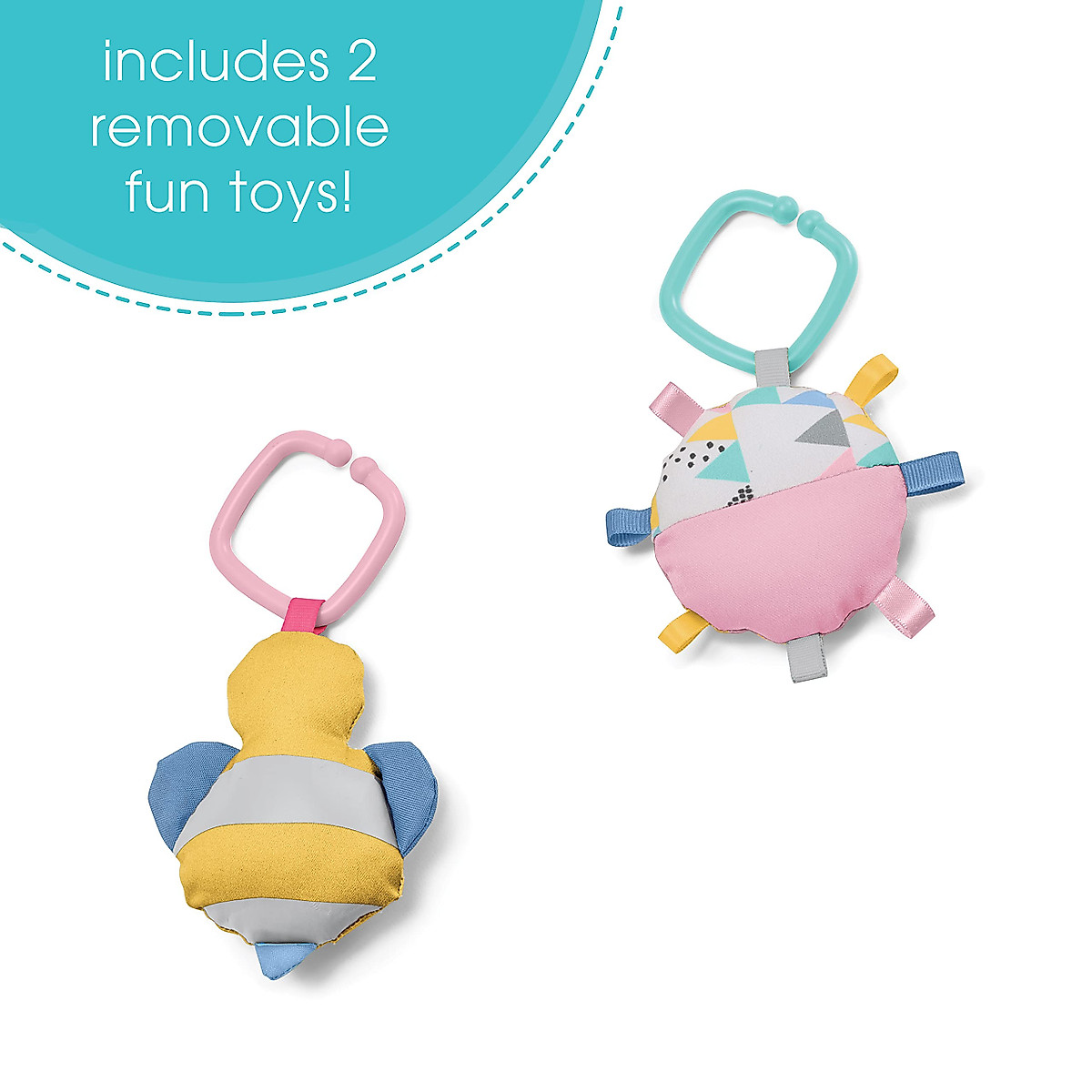 Summer Infant Learn-to-Sit 2-Position Floor Seat (Funfetti Pink) – Sit Baby Up in This Adjustable Baby Activity Seat Appropriate for Ages 4-12 Months – Includes Toys