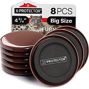 Furniture Sliders for Carpet X-PROTECTOR 8 PCS 4 3/4" - The Best Heavy-Duty Moving Pads - Sliders for Furniture with Unique Design. Move Your Furniture Easily with Furniture Sliders for Carpets!