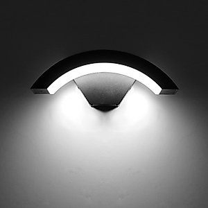Phenas 18W LED Wall Light Exterior Waterproof LED Wall Sconce Light Outdoor LED Wall Lamp Black for Porch Patio Garden Villa Courtyard Backyard Terrace, Cold White