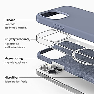 Sinjimoru 4-Layer Silicone iPhone 13 Mini Case for MagSafe, Magnetic Protective Phone Cover Cases as iPhone Accessories for iPhone 12 13 14 15 Series. Silicone Case for MagSafe Black