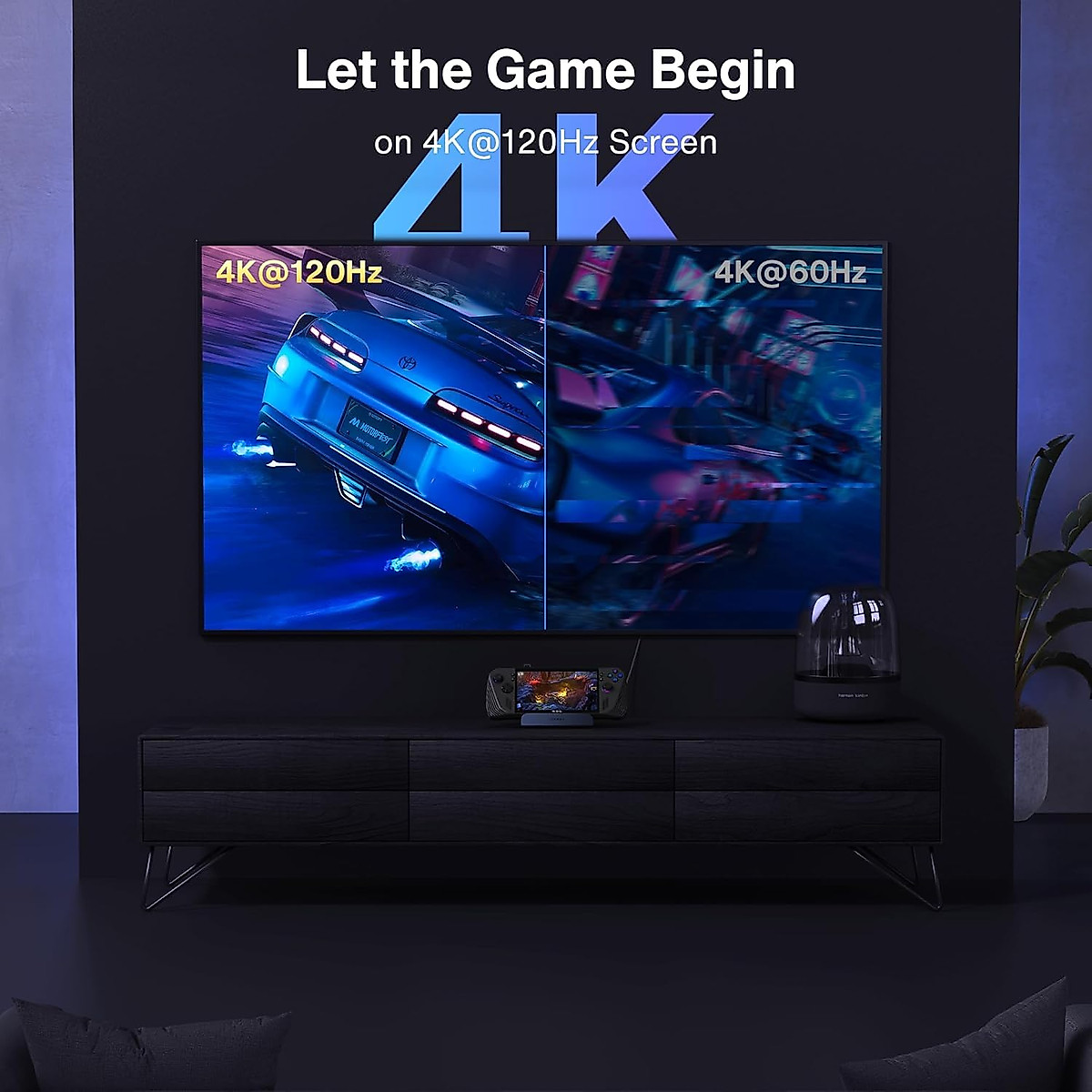 iVANKY 8-in-1 Docking Station 4K@120Hz for ASUS ROG Ally X/Valve Steam Deck OLED/Lenovo Legion Go/MSI Claw, ROG Alloy/Stream Deck Dock Hub with HDMI, 1Gbps Ethernet, 3*USB-A 3.0, 100W USB-C Charge