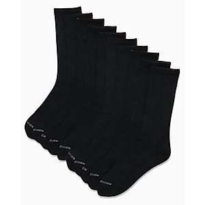 Van Heusen Men's Crew Socks - 10 Pack Performance Stretch Cushioned Crew Socks - Breathable Athletic Socks for Men (6-12.5), Size 6-12.5, Black