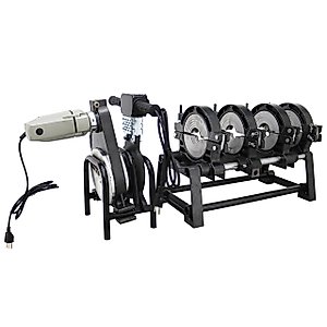 TECHTONGDA Manual Pipe Welder Electric Tube Butt Fusion Machine Pipe Welding Machine Hot Melt Solder for PE PP PB PVDF PPR (2.48"-6.30" four clamps)
