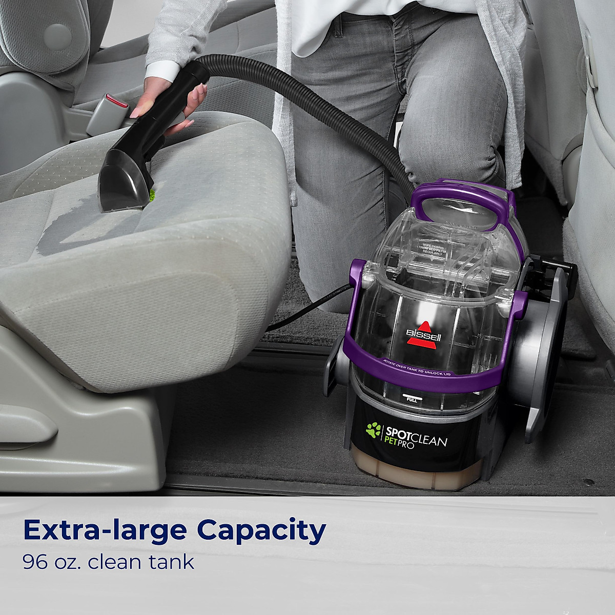 BISSELL SpotClean Pet Pro Portable Carpet Cleaner, 2458, Grapevine Purple, Black