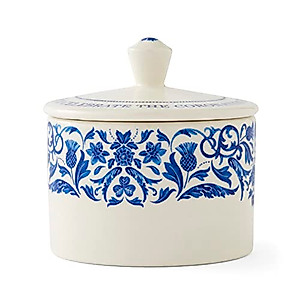 Portmeirion Home & Gifts Spode King Charles III Coronation Lidded Covered Sugar Bowl 280ml, Blue & White Pattern UK Made