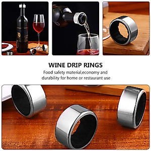 Cabilock 12Pcs Red Wine Drip Stop Ring Stainless Steel Leak- Proof Wine Bottle Collar Rings Anti- overflow Wine Drip Catcher for Home Bar Party Supplies