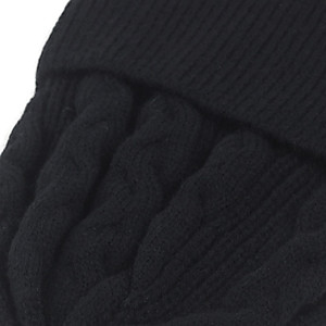 Muryobao Womens Winter Beanie Hat Slouchy Knit Hats Soft Warm Ski Skull Cap with Ear Flaps Black