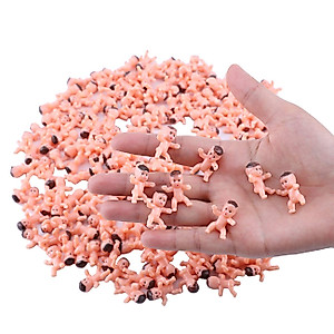 Mini Babies, 200pcs 1Inch Mini Plastic Babies for Baby Shower Ice Cubes Game Tiny Babies Baby Party Favor Supplies Decorations