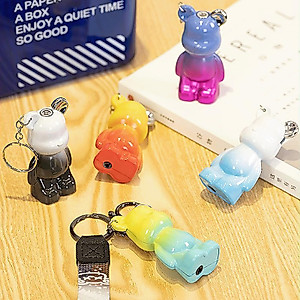 SIMBAE Cute Accessories, Bear Acrylic Metal Cool Keychains Lighter, Pink Torch Lighters Butane Refillable, Unique Gifts for Men Birthday Candles (No Gas) (blx-lanzi)