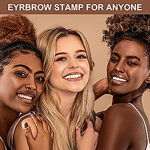 Eyebrow Stamp Stencil Kit for Beginner - Simpout Eye Brow Stamping Kit, Brow Stamp Trio Kit, 29 Brow Stencils, Brow Eyebrow Kit with Sponge Applicator, Waterproof Eyebrow Kit (E05 Dark Brown)