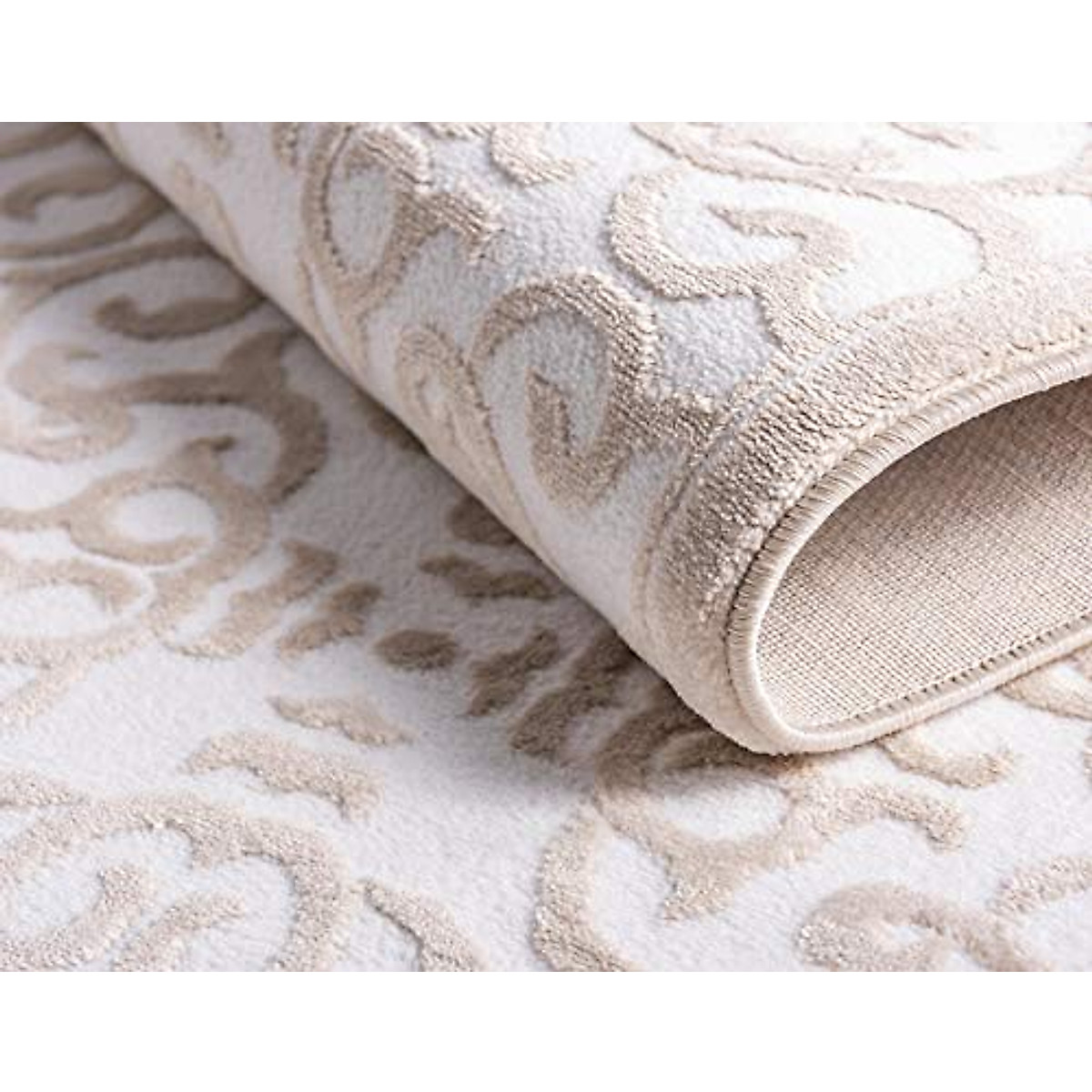 Unique Loom Rushmore Collection Area Rug - Johnson (5' 1" x 8' Rectangle, Snow White/ Beige)