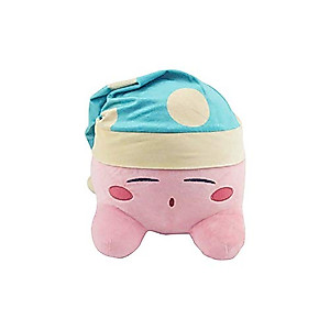 Kirby Sleep 12" Mega Plush - Cute Plushies, Big Plush & Soft Pillow Kirby Gifts for Kids & Adults! Kirby Plushes Available Include Whip Kirby, Kirby Sleep, Fighter Kirby, and Link Kirby Sword.