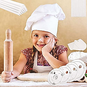 Atiiva Cake Separator Plates and Pillars Set- 4 Pieces Cake Separator Plates with 20 Pieces Transparent Cake Sticks Support Rods- Exquisite Round Layered Cake Combo Set