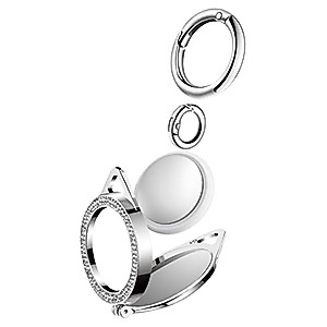 Compatible with AirTag Case with Keychain,Sparkly Diamond Case Shockproof Protective Premium Bling Rhinestone Cover Skin for Air Tag (red-Rose Gold)