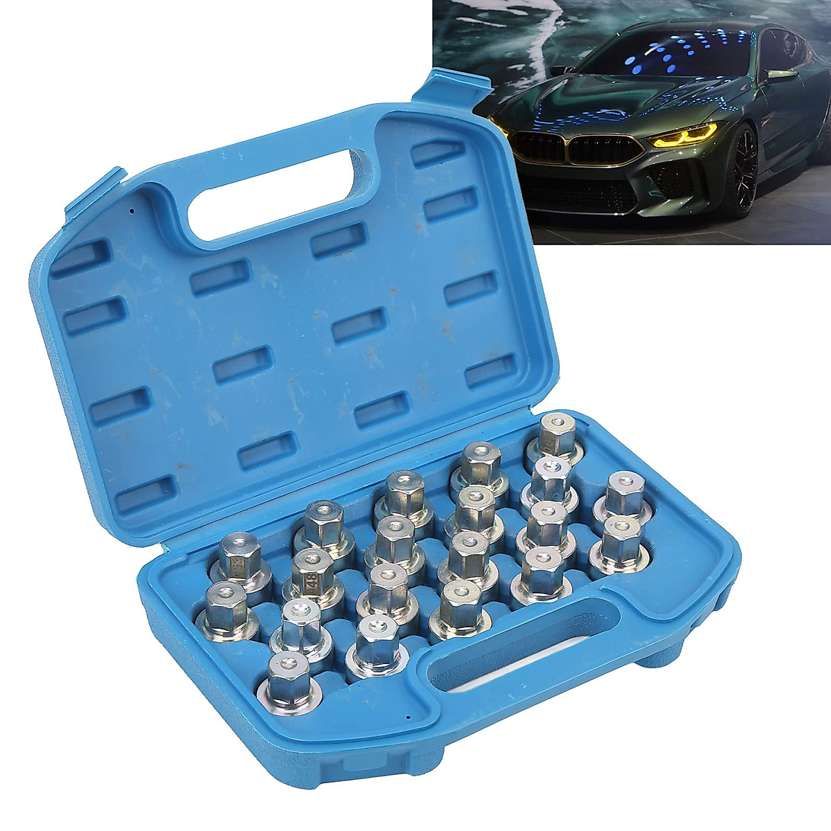 Wheel Lock Lug Nut Kit, Metal Wheel Lock Lug Nut Socket Set High Strength Stable Performance Anti Theft Lug Stud Removal Tool for Cars
