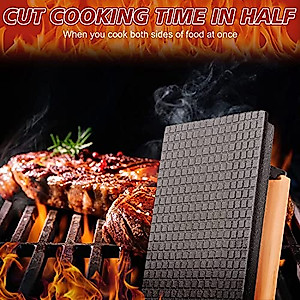 3 Pack Cast Iron Grill Press Bacon Press 8 x 4 Inch +Glove+ Pre Seasoned Burger Press Sandwich Press Meat Press for Griddle, BBQ, Burgers, Bread, Steaks