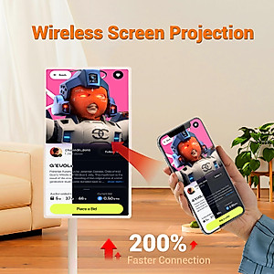 JYXOIHUB 22 Inch 1080p Portable Touch Screen Monitor, RollableTablet TV with Android(Support Google Store), Wireless TV on Wheels Touchscreen Built-in Battery(4-6H), Full Swivel Rotation