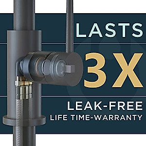 FORIOUS Black Kitchen Faucet with Pull Down Sprayer, Commercial Spring Kitchen Sink Faucet with Pull Out Sprayer, Single Handle Kitchen faucets with Deck Plate, Matte Black