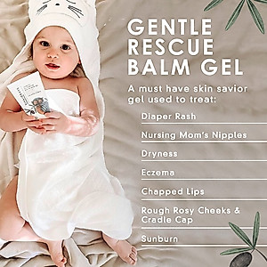 VIVAIODAYS - Olive Oil Rescue Balm Gel to Soothe Skin, Prevent Diaper Rash & Relieve Eczema, Gel Moisturizer for Face, 100% Natural, 96.8% Organic, COSMOS ORGANIC Certified, Safe for All Ages, 75 ml