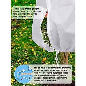 Abimars Plant Covers Freeze Protection Jacket 1.77 oz/yd², 3.2ft x 3.2ft Reusable Winter Drawstring Plant Covers with Zipper, Frost Cloth Plant Freeze Protection, 2 Pack