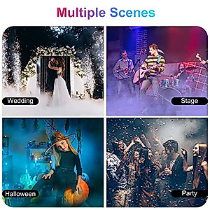 Fansteck Fog Machine with 9 LED Lights, Automatic Smoke Machine with 12 Color RGB Lights Effect for Halloween Party Wedding Christmas Stage, 500W Portable Fog Machine Outdoor with Remote Control