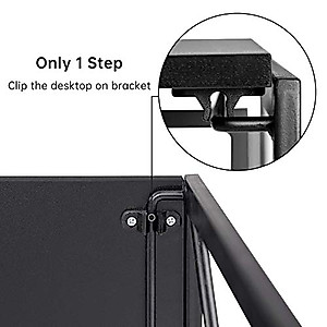 Coavas Folding Desk No Assembly Required, 40" Writing Computer Desk Space Saving Foldable Table Simple Home Office Desk,Black Wood